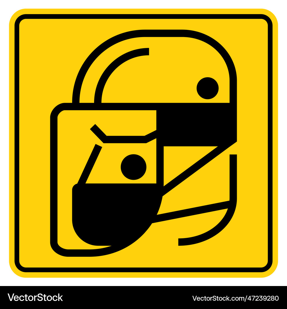 Simple wear protective face shield icons for your Vector Image