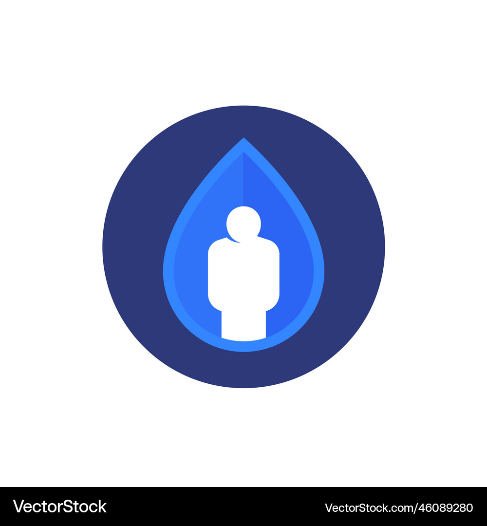 Water balance in body icon drop Royalty Free Vector Image