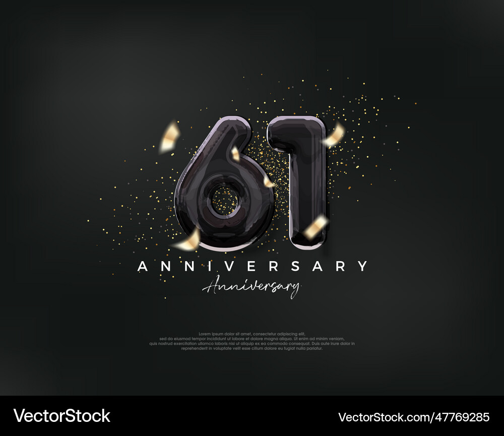 61st anniversary celebration design with luxury Vector Image