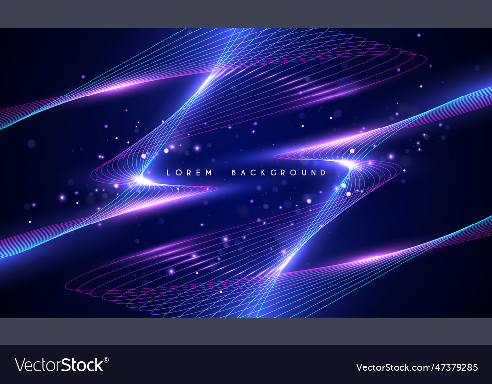Abstract neon lines background with sparks Vector Image