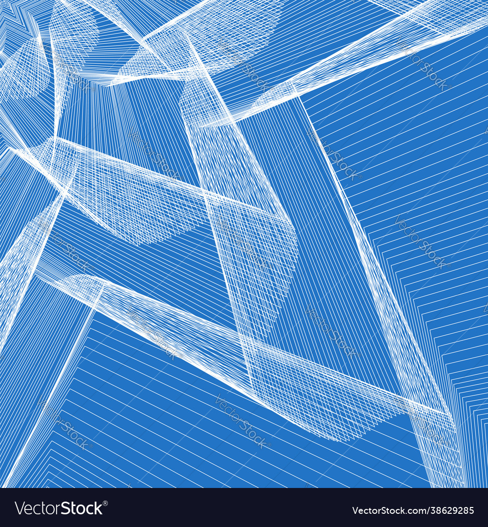 Abstract white line pattern on blue background Vector Image