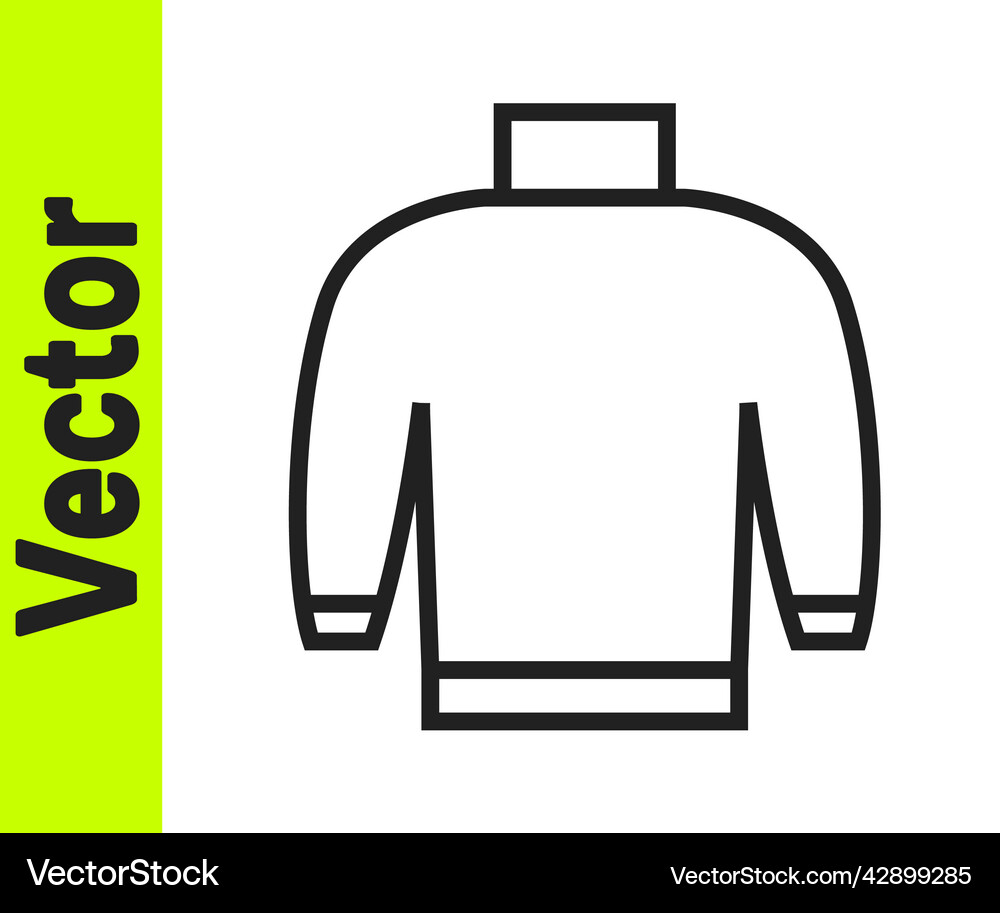 Black line sweater icon isolated on white Vector Image