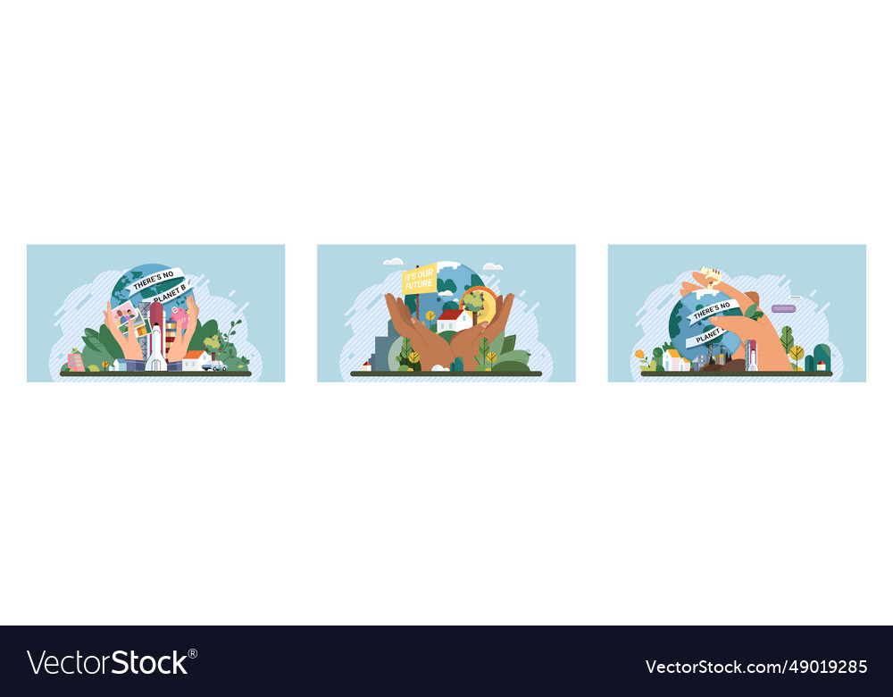 Climate change save the planet choose renewable Vector Image