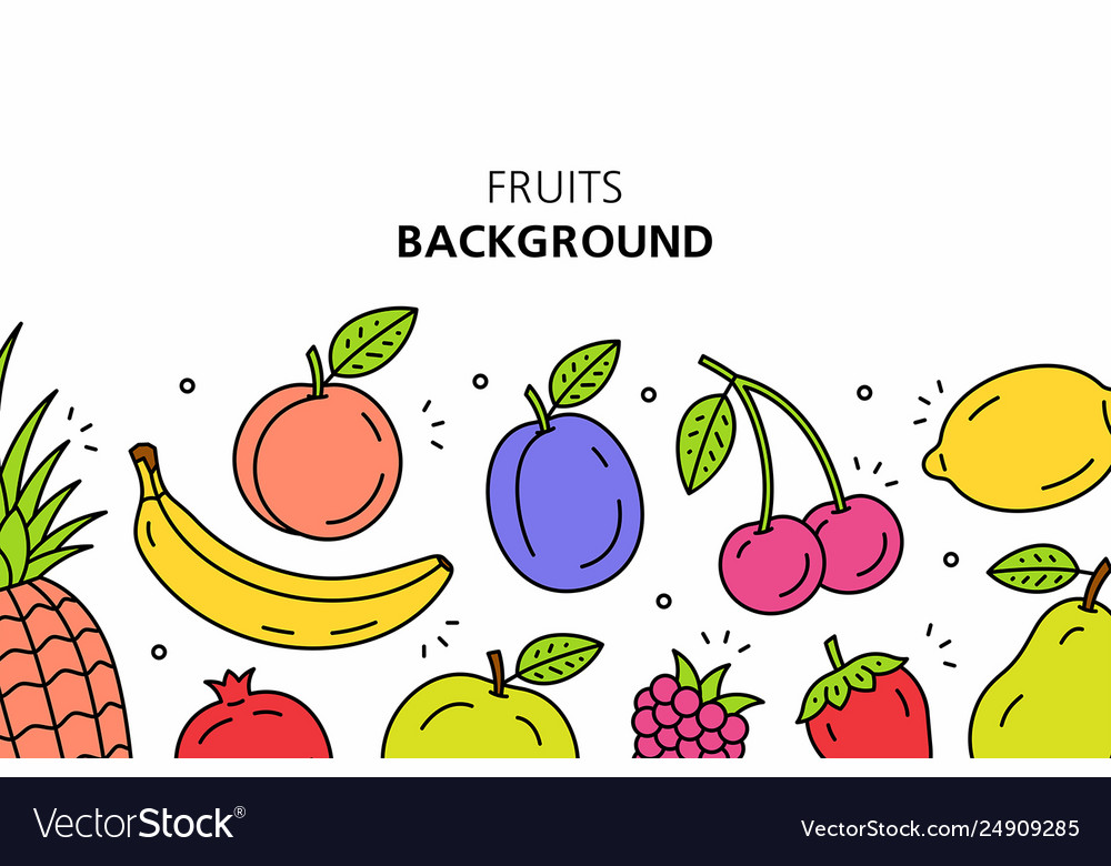 Fruits background Royalty Free Vector Image - VectorStock