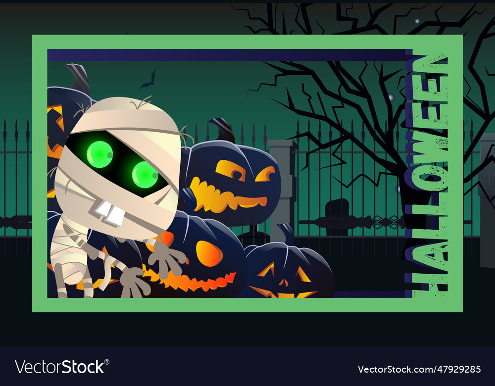Halloween flyer design zombie character Royalty Free Vector