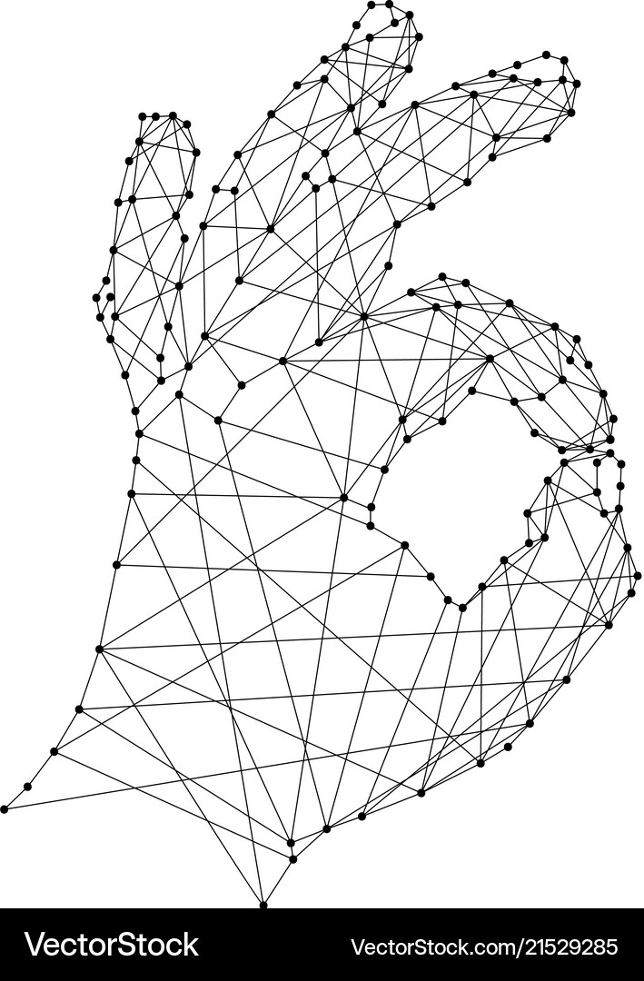 Hand showing ok sign on white background from Vector Image