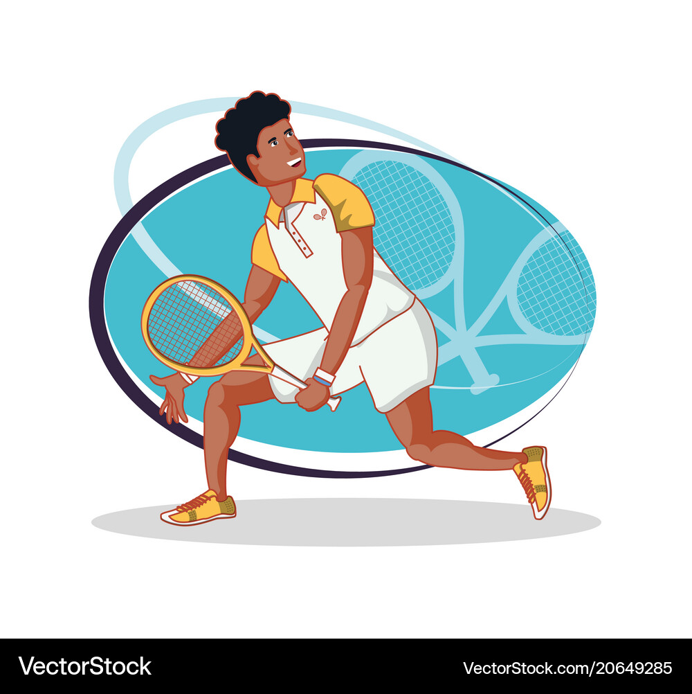 Man playing tennis character Royalty Free Vector Image