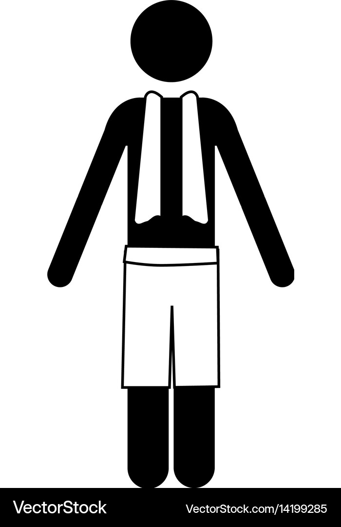 Monochrome pictograph man in front view Royalty Free Vector