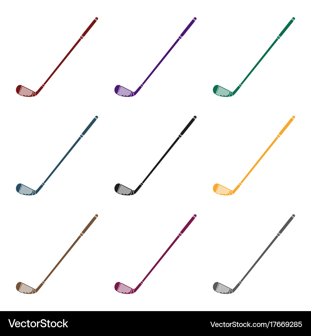 Putter for golfgolf club single icon in black Vector Image