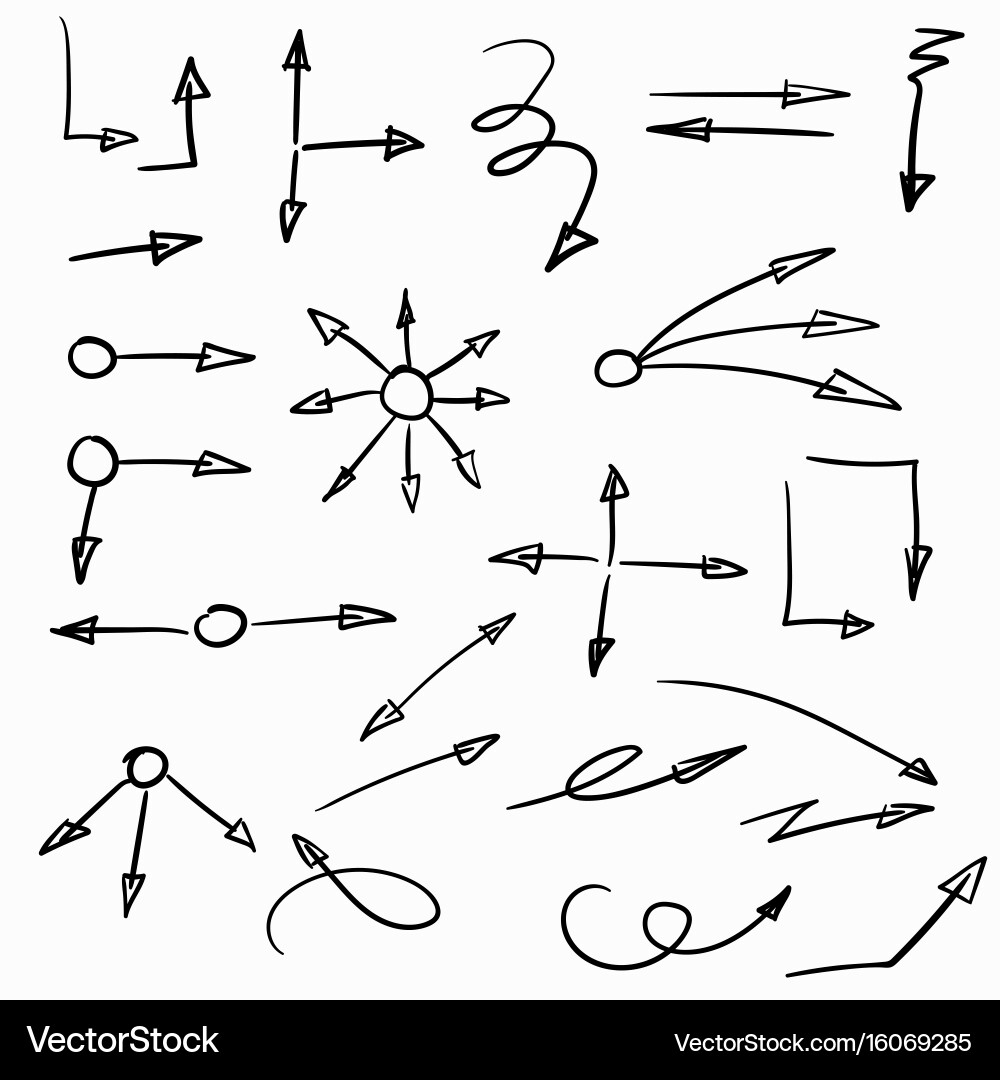 Set of hand-drawn arrows Royalty Free Vector Image