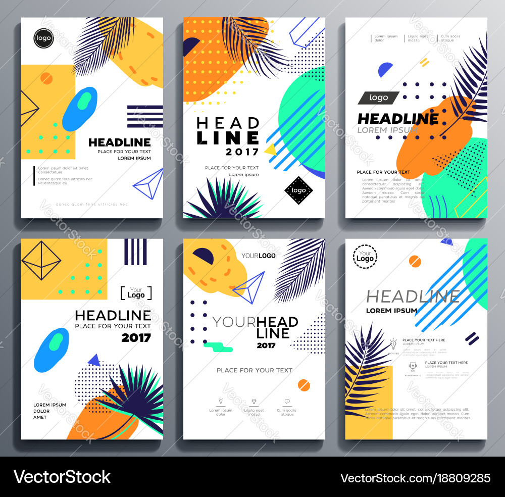 Set of presentation booklet covers - modern Vector Image
