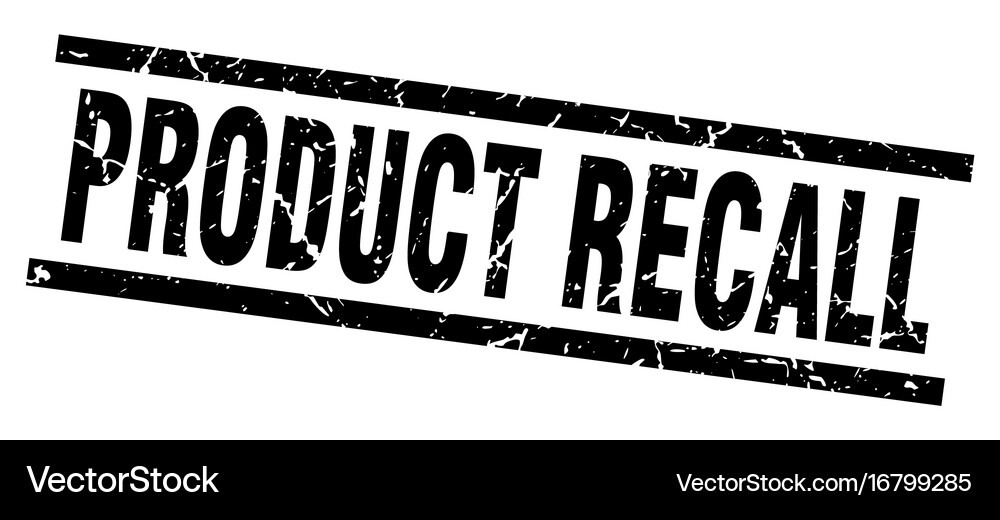 Square grunge black product recall stamp Vector Image