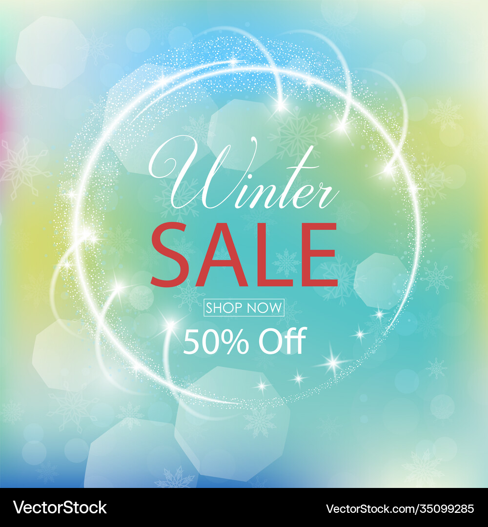 Winter sale collection with lights Royalty Free Vector Image