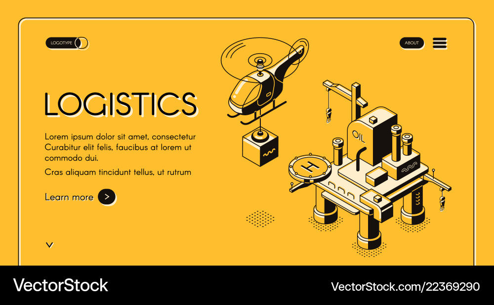 Air logistics company isometric web banner Vector Image
