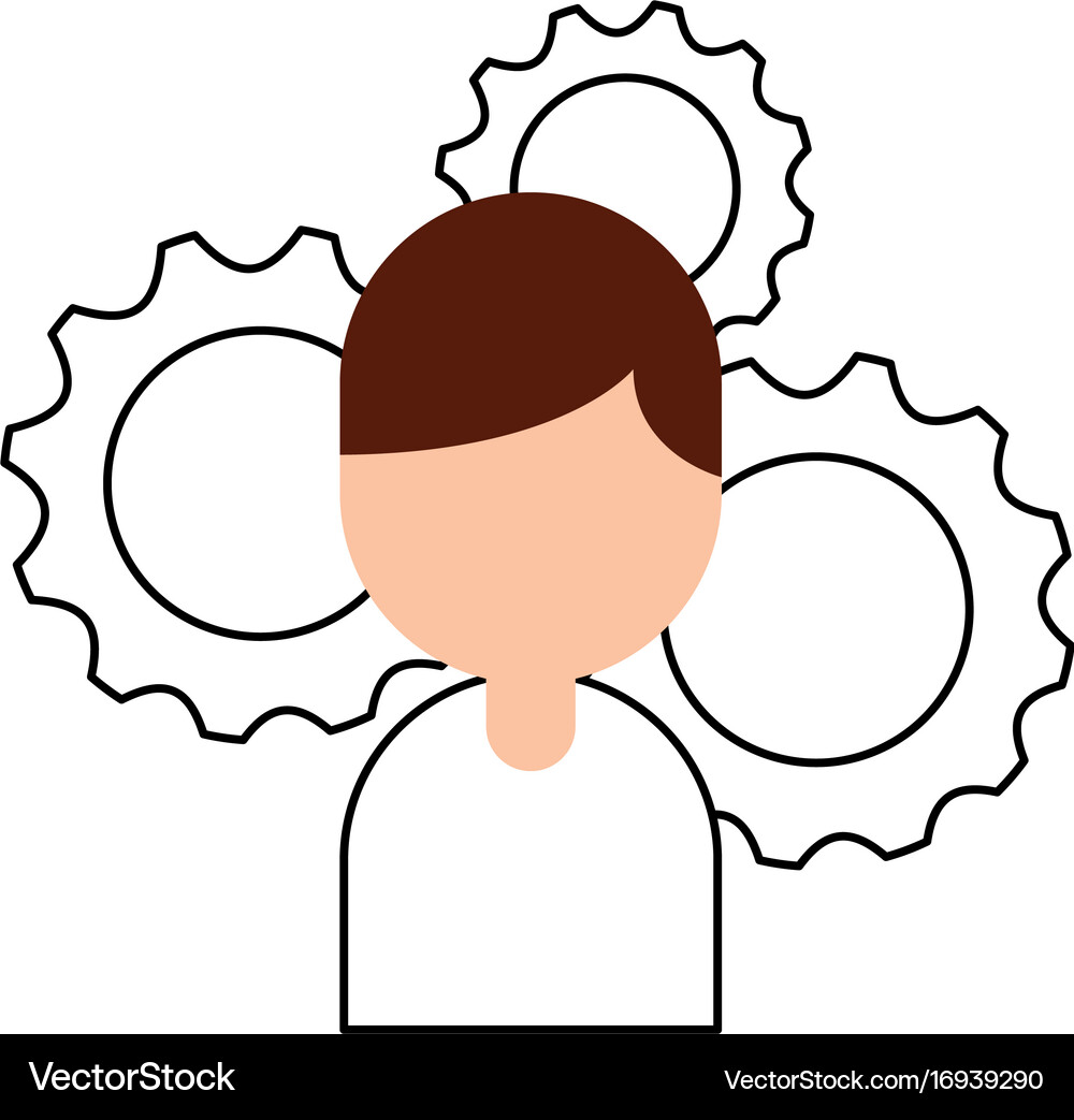 Businessman avatar with gears Royalty Free Vector Image