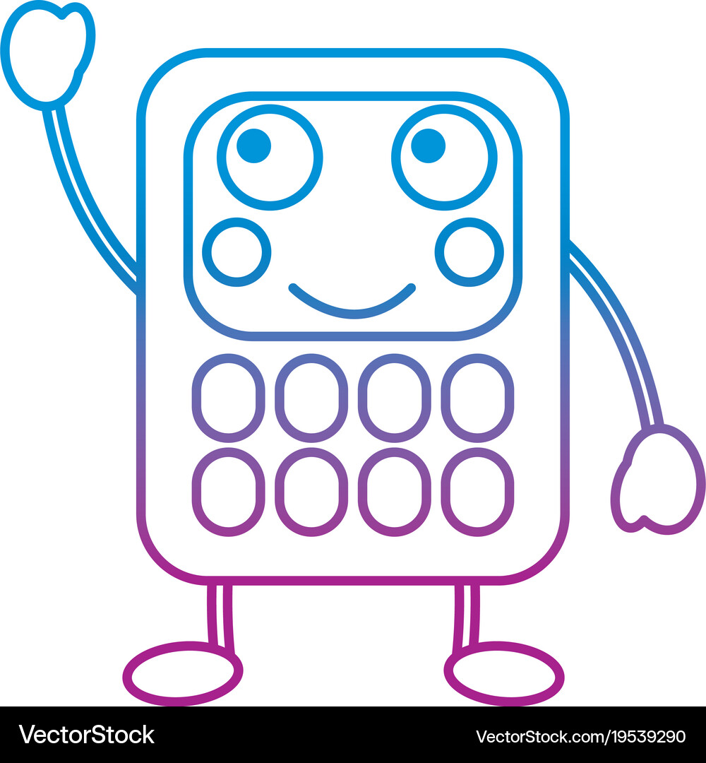 Calculator math kawaii character cartoon Vector Image