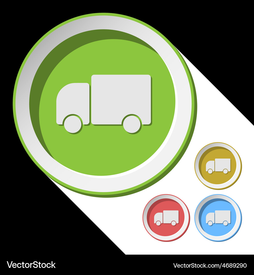 Color icons with lorry car Royalty Free Vector Image
