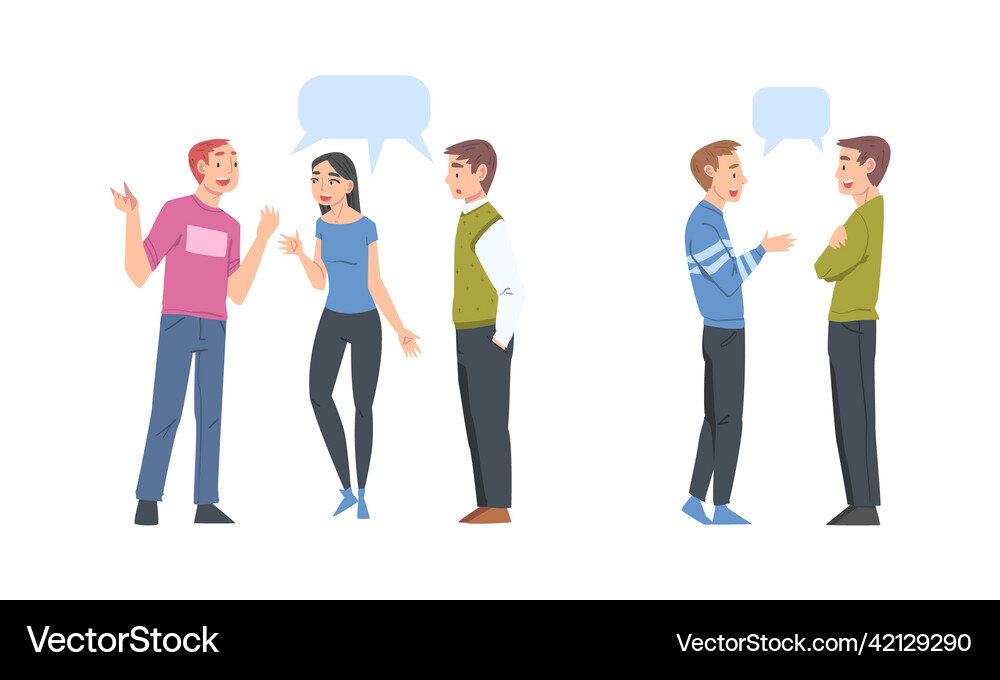 Communicating people set friends or colleagues Vector Image