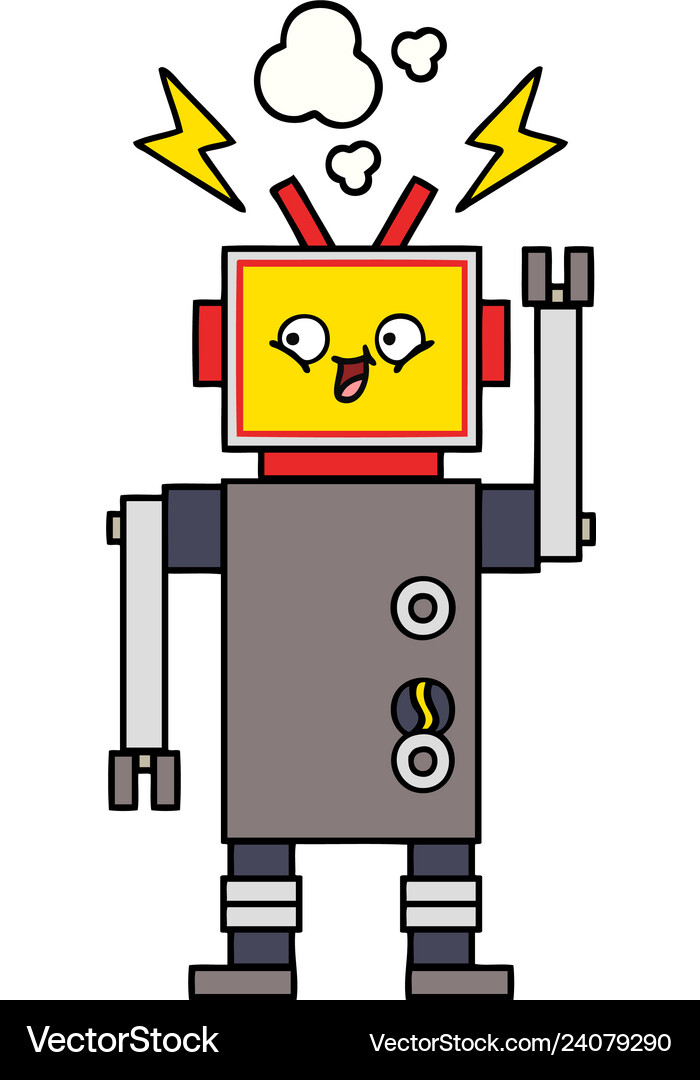 Cute cartoon dancing robot Royalty Free Vector Image