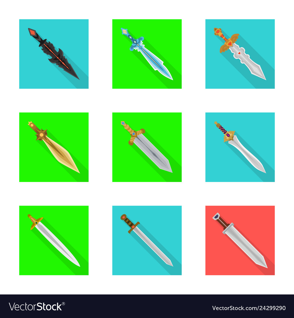 Design of and sword icon set knife Royalty Free Vector Image