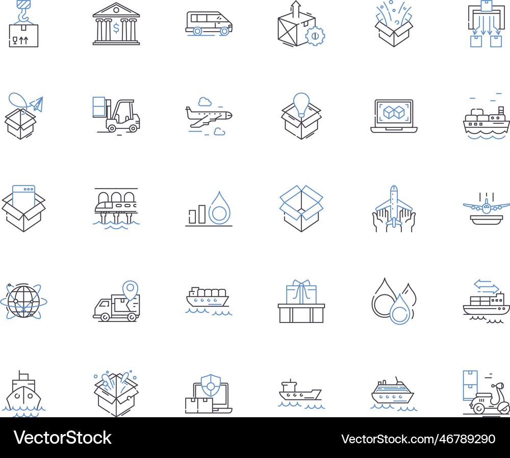 Fast courier line icons collection express swift Vector Image