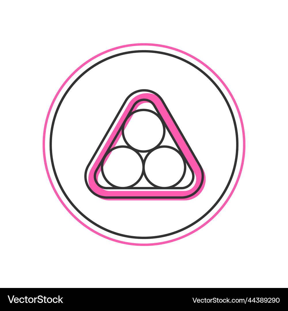 Filled outline billiard balls in a rack triangle Vector Image