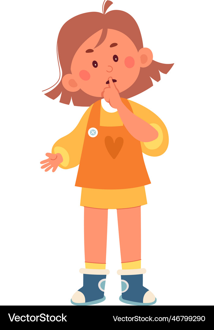 Girl showing silence gesture Royalty Free Vector Image