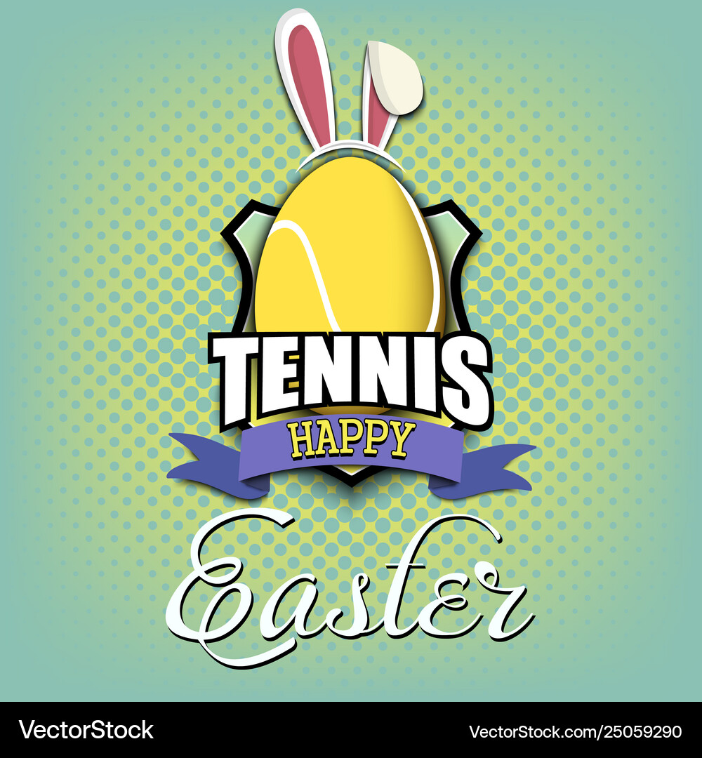 Happy easter tennis ball in form a egg Royalty Free Vector
