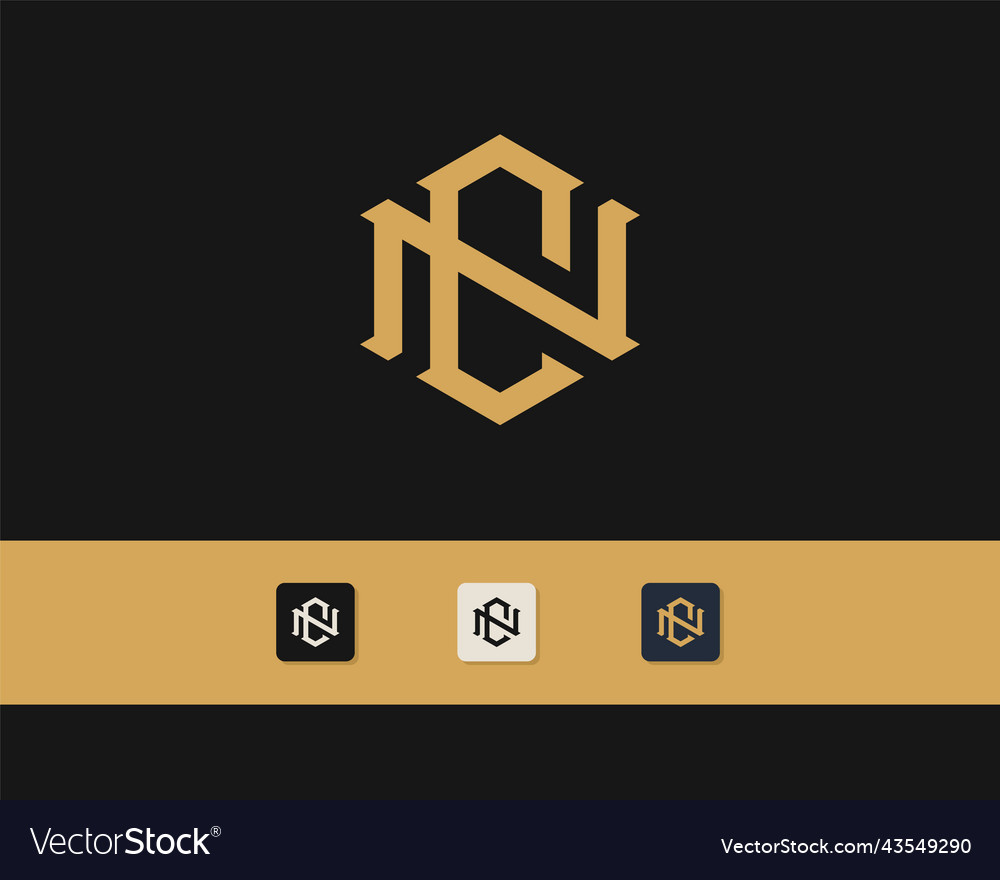 Letter n c logo design creative minimal Royalty Free Vector