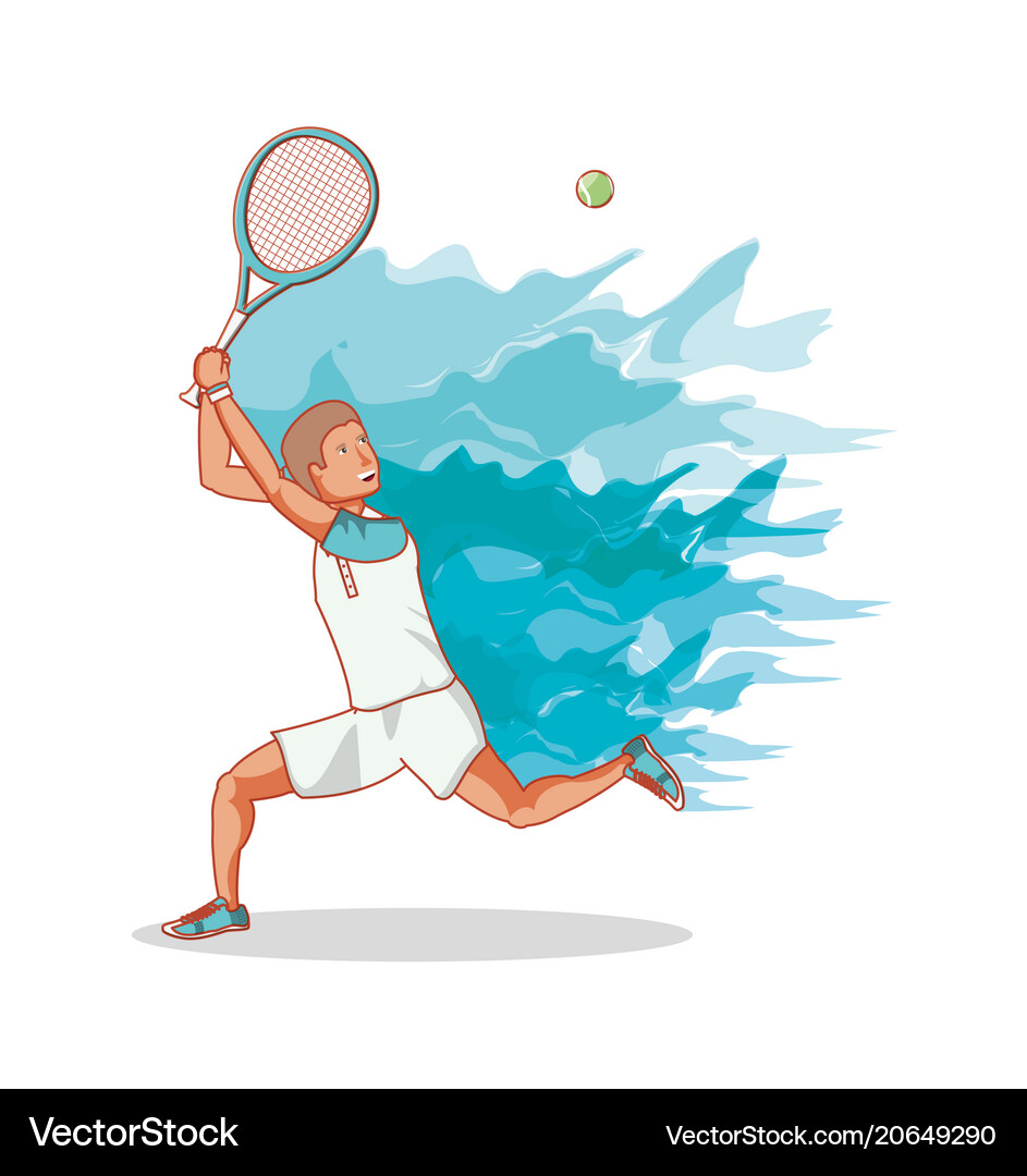 Man playing tennis character Royalty Free Vector Image