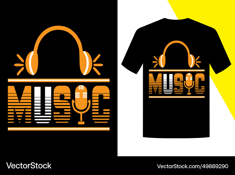Music typography t shirt design Royalty Free Vector Image