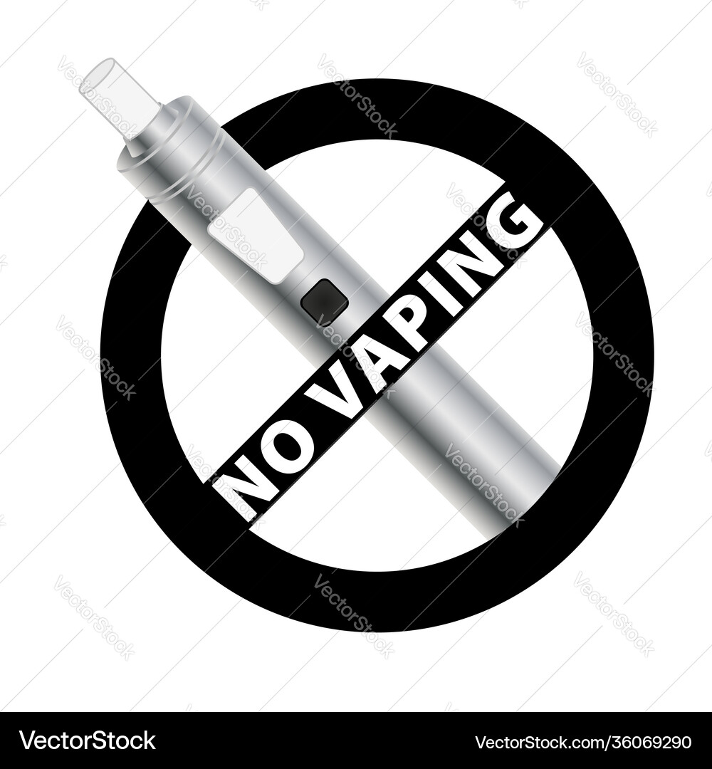 No vaping black sign vape silver electronic Vector Image
