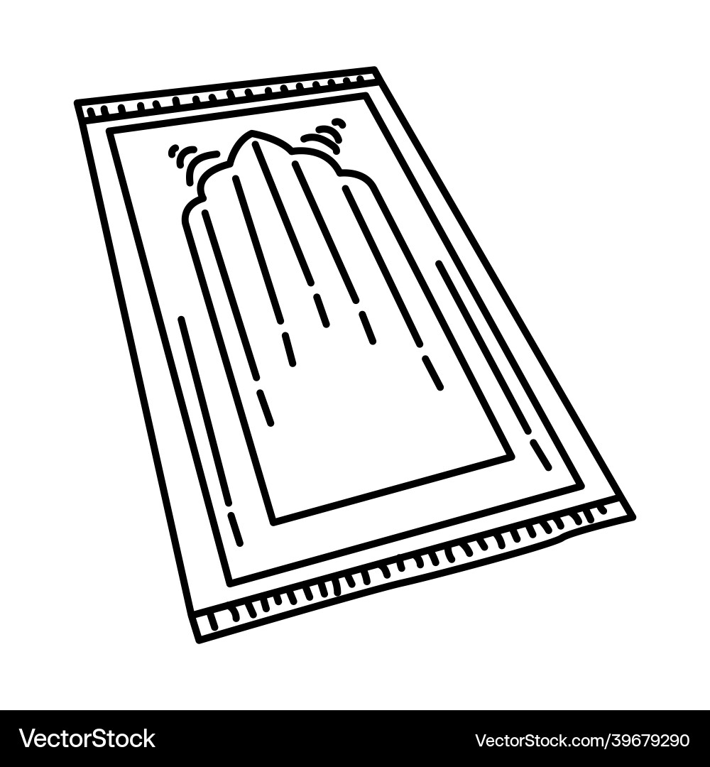 Prayer mat icon doodle hand drawn or outline Vector Image
