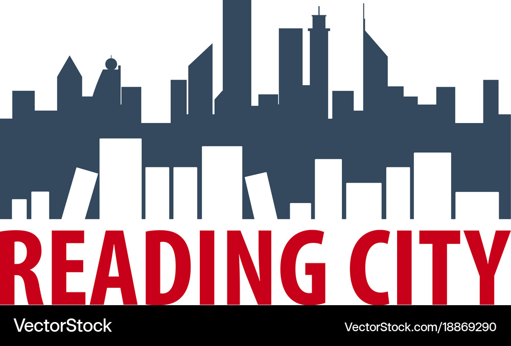 Reading city book store logo education Royalty Free Vector
