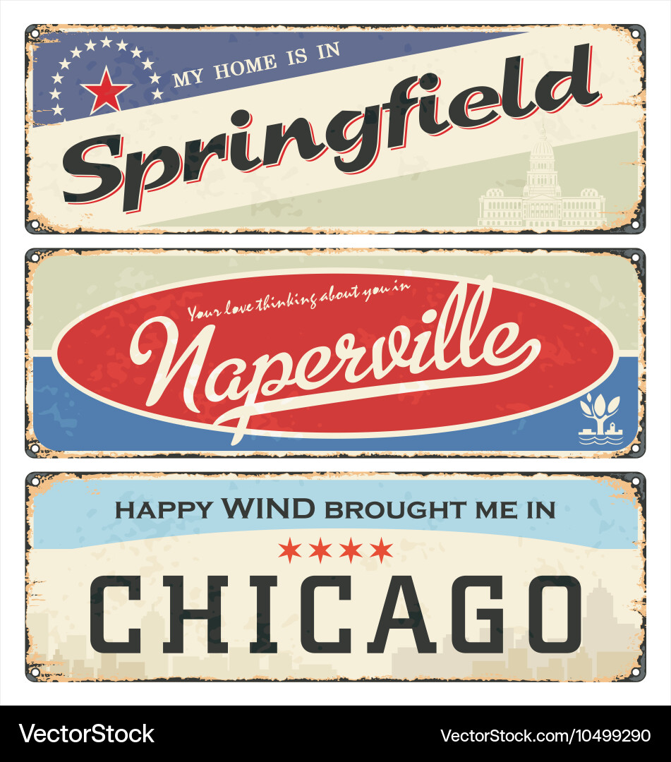 Sign with usa cities chicago Royalty Free Vector Image