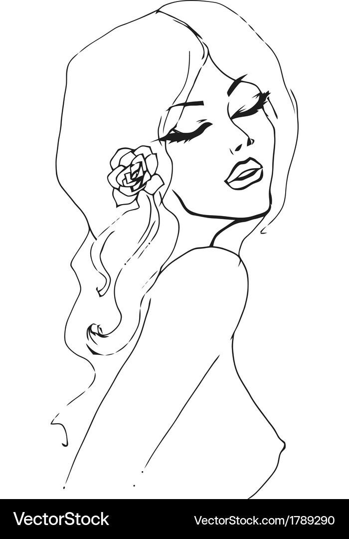 Sketch hand drawn woman Royalty Free Vector Image