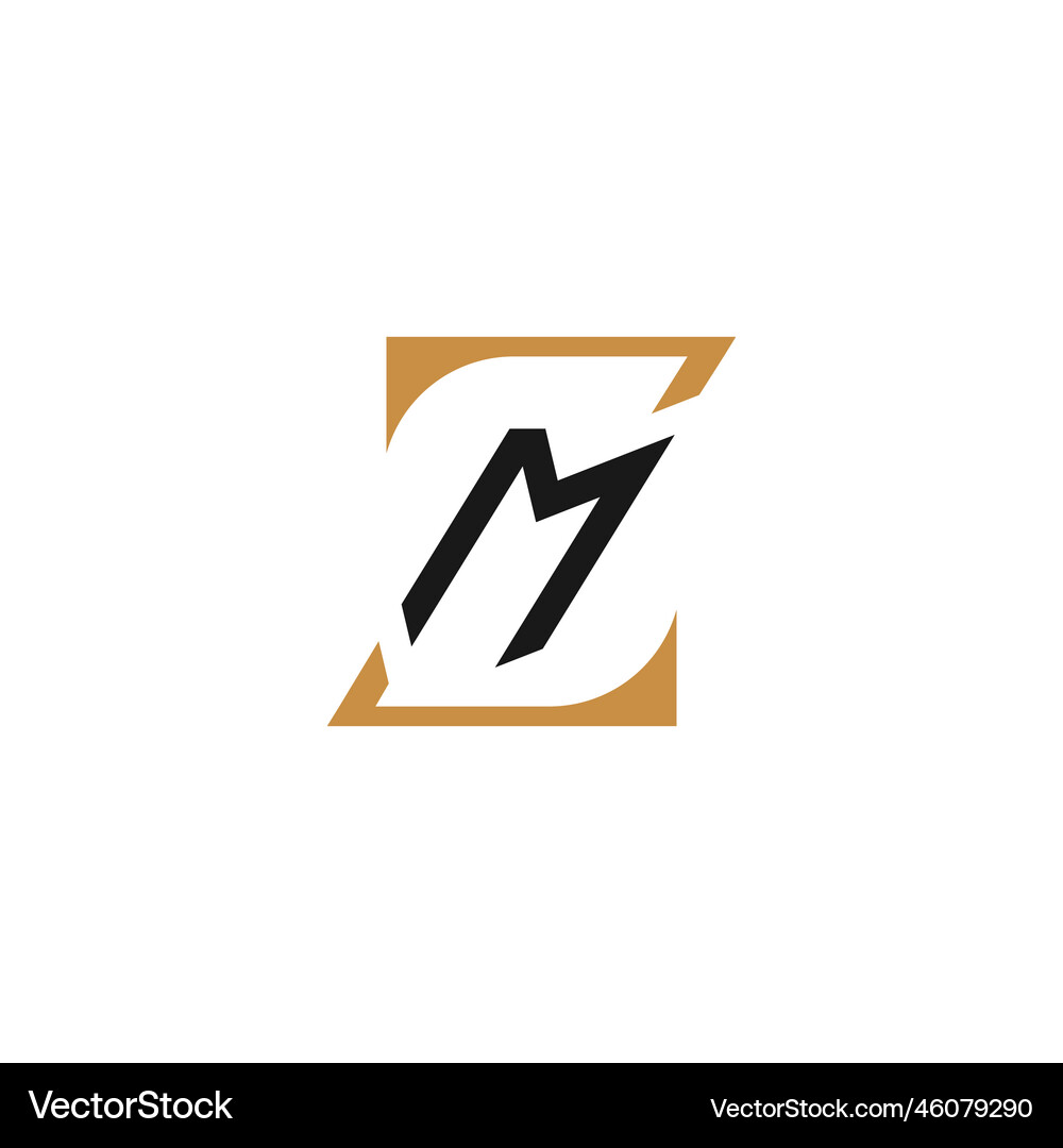 Zm or mz logo and icon design Royalty Free Vector Image