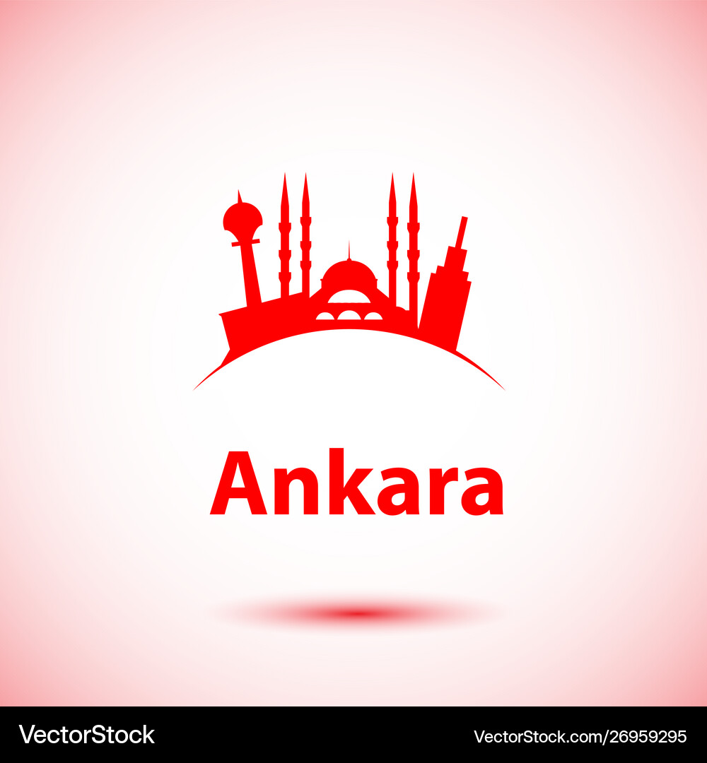 Ankara turkey detailed silhouette Royalty Free Vector Image
