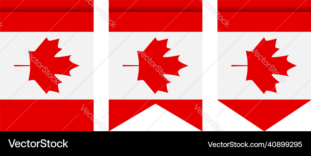Canada flag or pennant isolated on white Vector Image