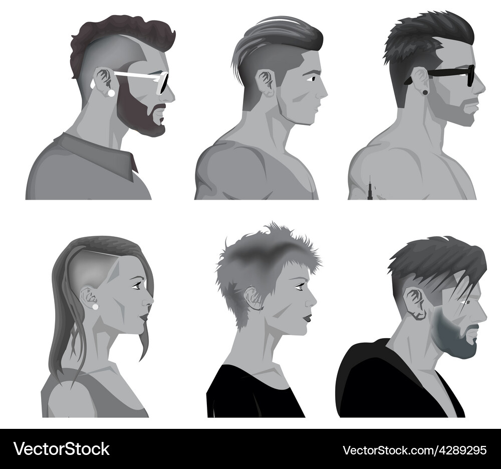Cartoon hair styles Royalty Free Vector Image - VectorStock