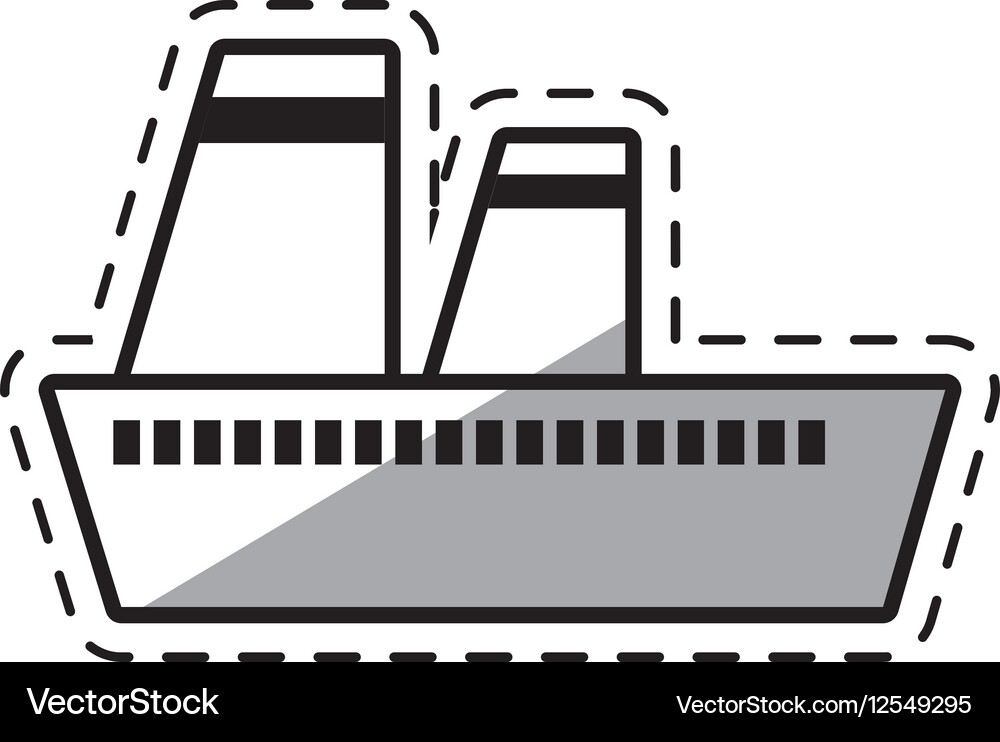 Cruise ship travel maritime shadow Royalty Free Vector Image