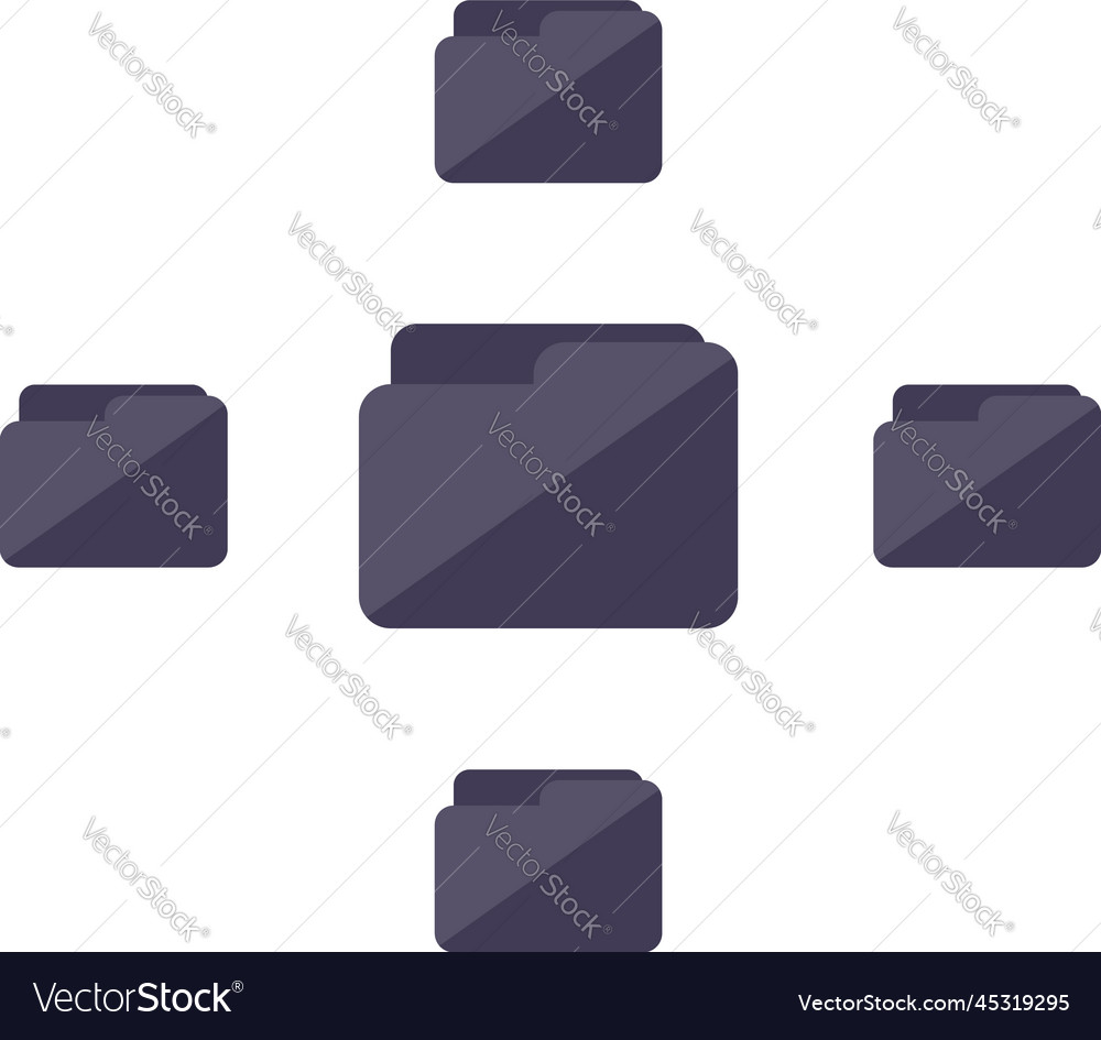 Folder database icon flat customer data Royalty Free Vector