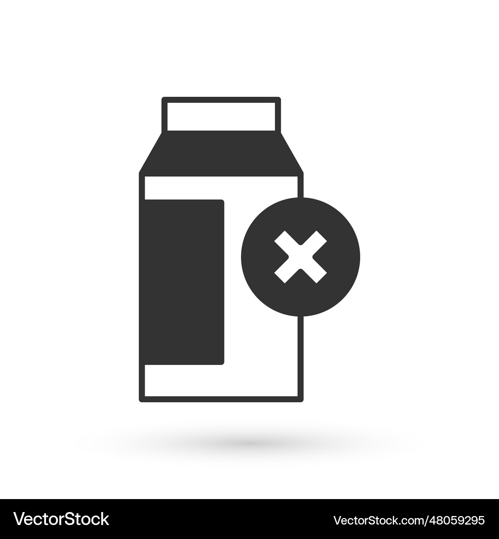 Grey lactose intolerance icon isolated on white Vector Image