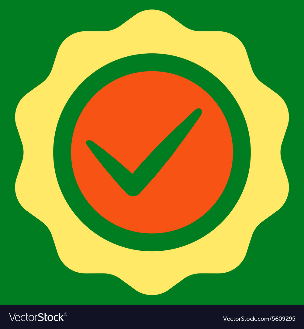 Valid icon from competition success bicolor Vector Image