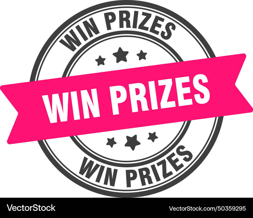 Win prizes stamp win prizes label on transparent Vector Image