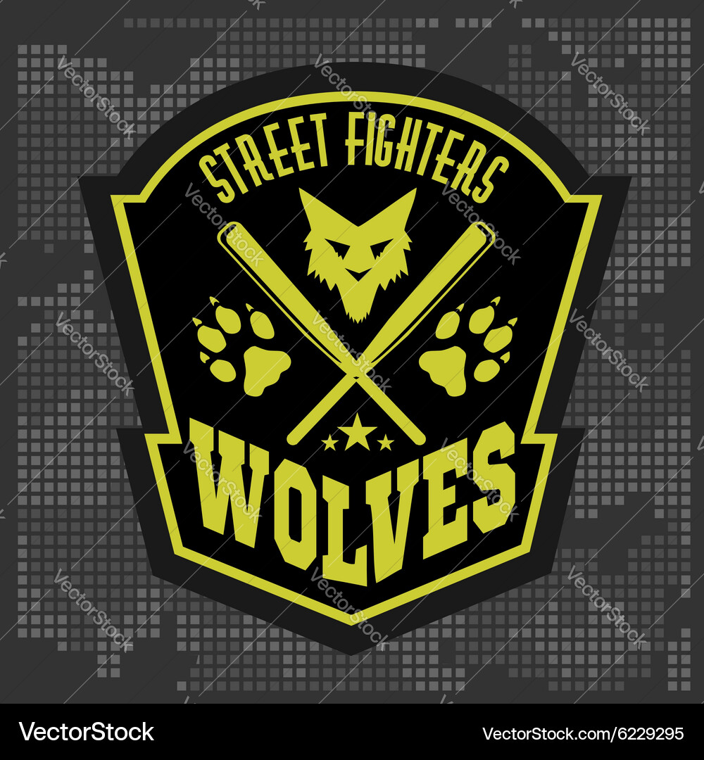 Wolves - military label badges and design Vector Image