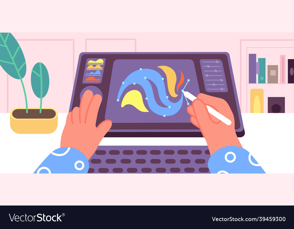 Animation process computer graphic screen Vector Image