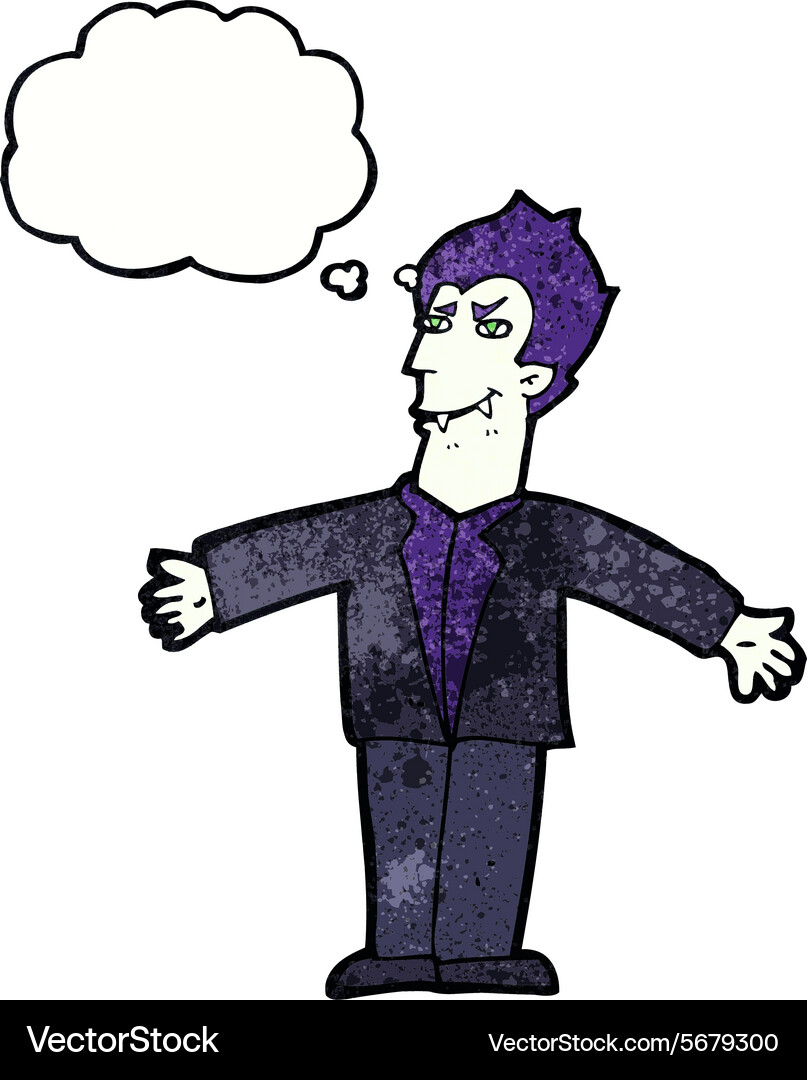 Cartoon vampire man with open arms thought Vector Image