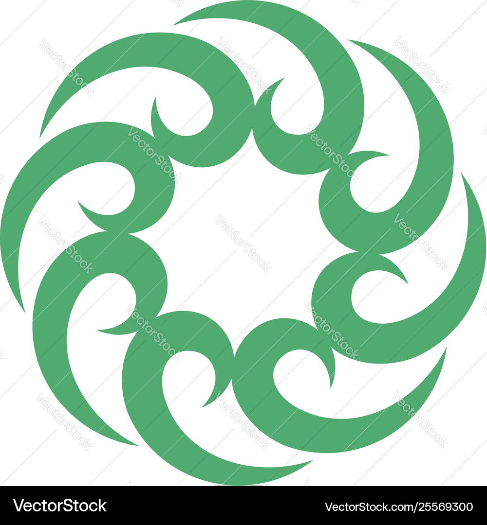 Circle tribal ornamental logo template Royalty Free Vector