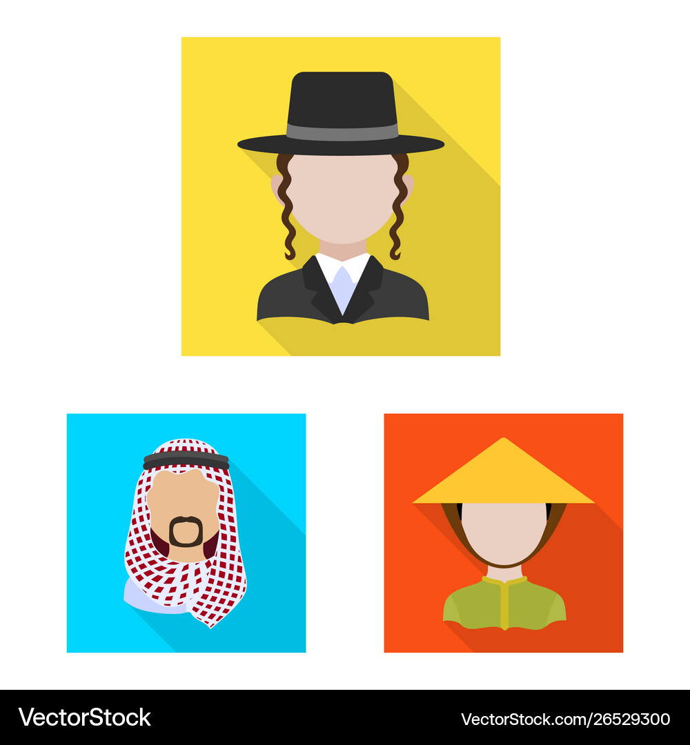 Design nation and race icon set Royalty Free Vector Image